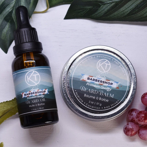 Natural Beard Oil & Beard Balm Set - Classic Barbershop - KT Valley Co.