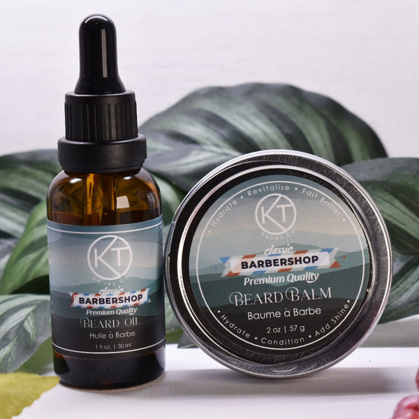 Natural Beard Oil & Beard Balm Set - Classic Barbershop - KT Valley Co.